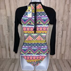 Swim | Aztec Print Rush Guard One Piece Swimsuit | Poshmark